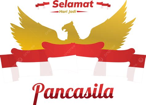 Selamat Hari Lahir Pancasila Ilustración Con Adorno De Bandera PNG