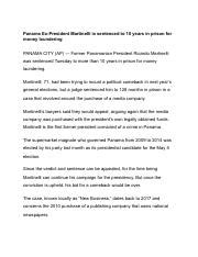 Former Panamanian President Martinelli Sentenced To Years In
