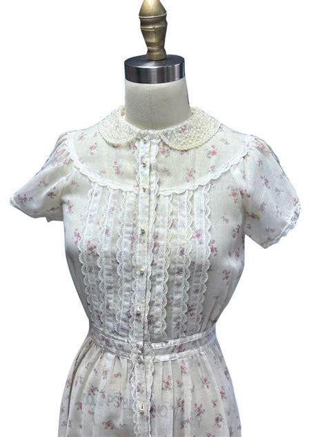 VTG Gunne Sax Floral Dress Jessica McClintock Cottage Gem