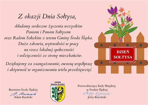 Życzenia z okazji Dnia Sołtysa Środa Śląska