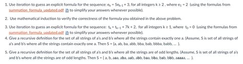 solved 1 use iteration to guess an explicit formula for the