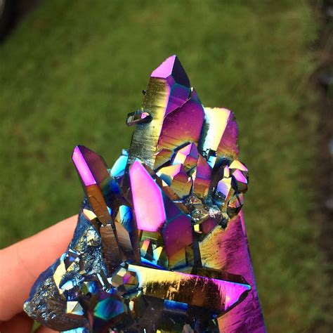 Rainbow Titanium Quartz Crystal Cluster Arkansas Quartz Etsy