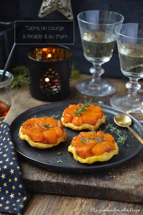 Mini tatin potimarron érable thym Noël vegan La gourmandise