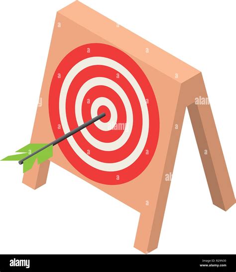 Wood Target Icon Isometric Of Wood Target Vector Icon For Web Design