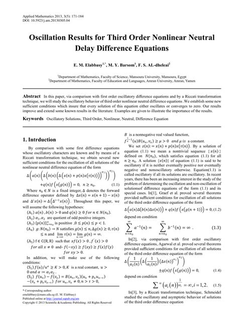pdf oscillation results for third order nonlinear neutral delay difference equations