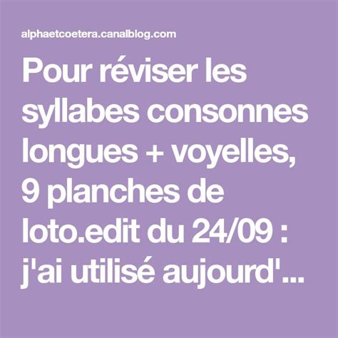 Lotos Des Syllabes Des Alphas Dans Mon Cartable Longues Voyelles