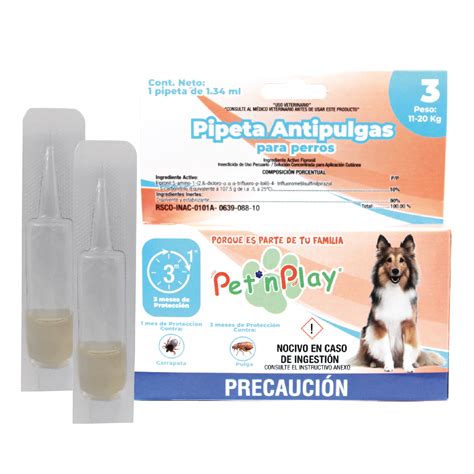 3 Pipetas Antilpulgas Pulgas Y Garrapatas Para Perros Entre 11 20 Kg