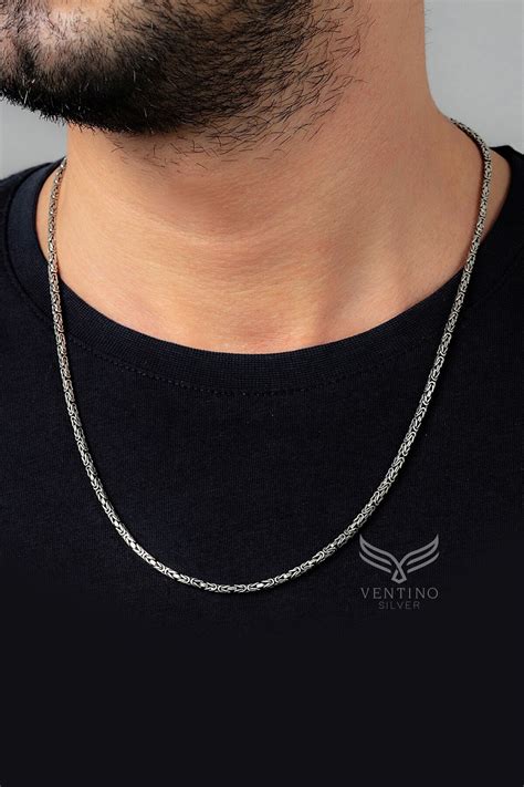 2mm Kral Kare 925 Ayar Gümüş Erkek Zincir Kolye Vek 3008