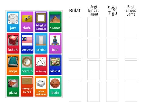 Kata Adjektif Bentuk Tahun 1 Group Sort