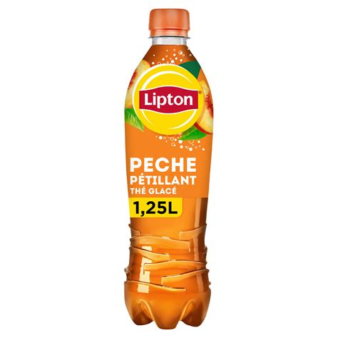 Boisson au thé glacé pétillant saveur pêche LIPTON la bouteille de 1