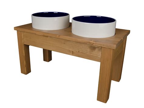 Stojak Dla Psa Dwie Miski Ceramiczne Roz XL 2 1 L Drewnianafabryka