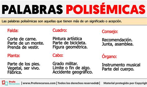 Ejemplos de Palabras Polisémicas