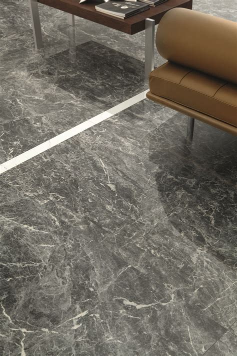 Porcelain Stoneware Wall Floor Tiles With Marble Effect ANIMA GREY ST