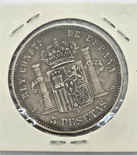 Spain Alfonso Xiii Silver Crown Pesetas Coin