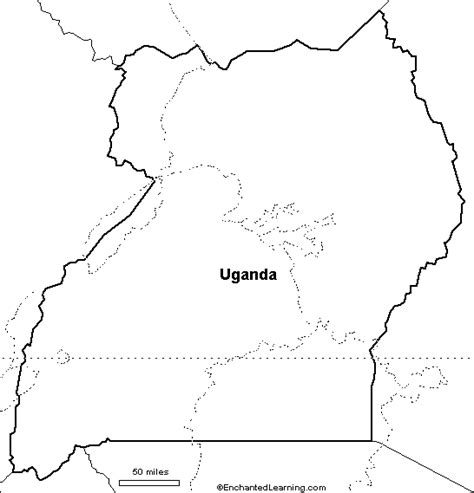 Outline Map Research Activity Uganda Enchantedlearning