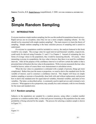 3 simple random sampling