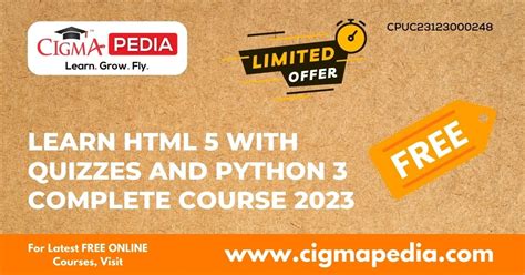 Learn HTML 5 With Quizzes And Python 3 Complete Course 2023 Free Udemy