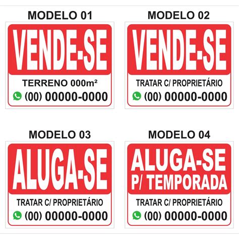 Placa De Vende Se 40cm X 50cm 30cm X 40cm Shopee Brasil
