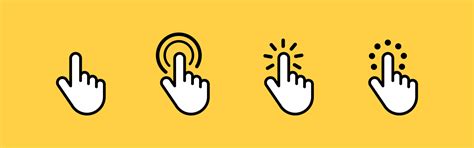 Computer Mausklick Cursor Handsymbole Gesetzt Handzeigerklicks Und