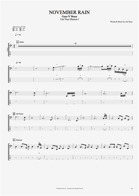November Rain Tab By Guns N Roses Guitar Pro Full Score MySongBook