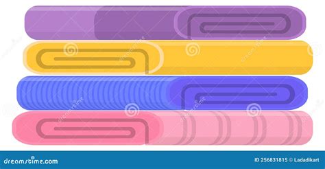Cartoon Towels Vector Set Illustration Of Cartoon Fabric Towel For