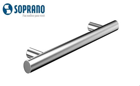 Puxador Soprano Disia Mm Haste Redondo Inox Niquelado Escovado