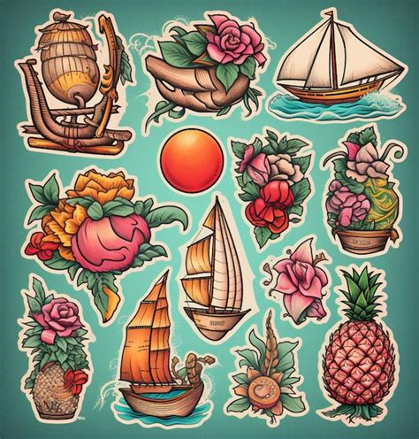Premium AI Image A Close Up Of A Bunch Of Stickers With Different