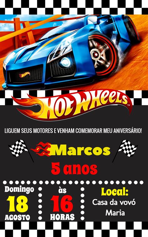 Fazer Convite Online Convite Digital Hot Wheels
