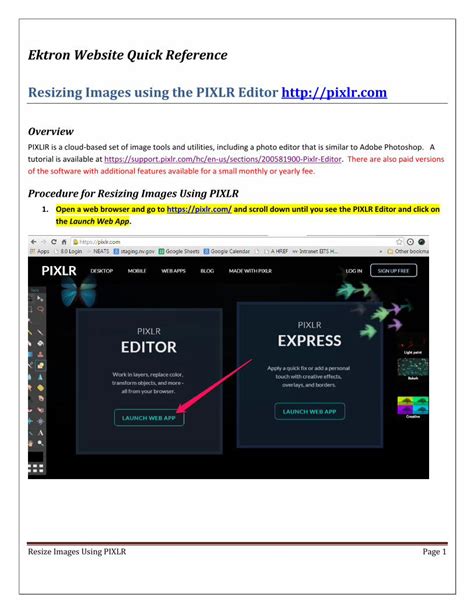 PDF Ektron Website Quick Reference Resizing Images Using The It Nv