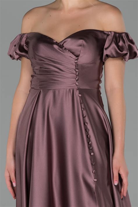 Robe de Soirée Longue Satin Lilas ABU1840 Abiyefon