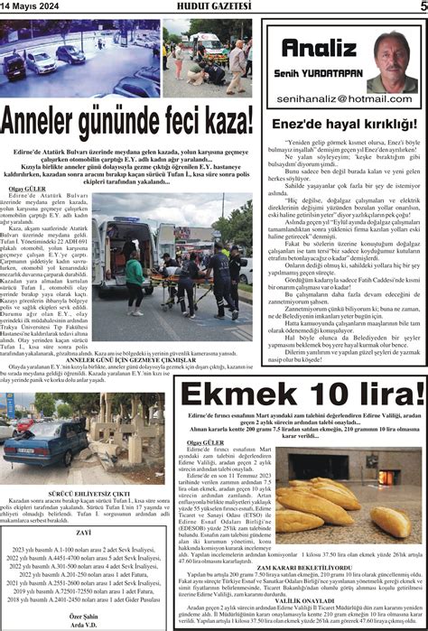 May S Sal Hudut Gazetesi Hudut Gazetesi