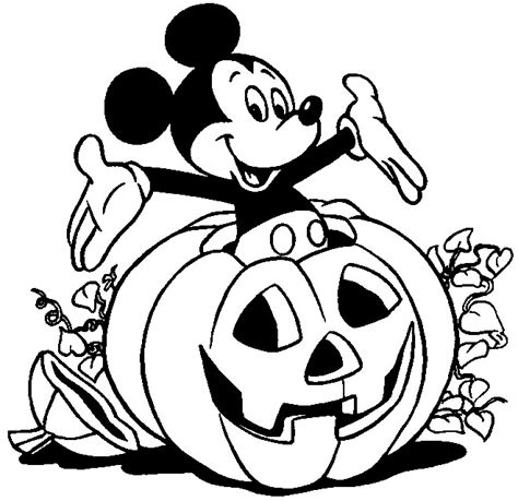 Coloriage Mickey Mouse Dans La Citrouille D Halloween