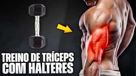 Melhores exercícios de TRÍCEPS só HALTERES Treino Completo em