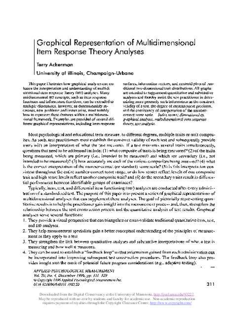 pdf graphical representation of multidimensional item response theory analyses terry