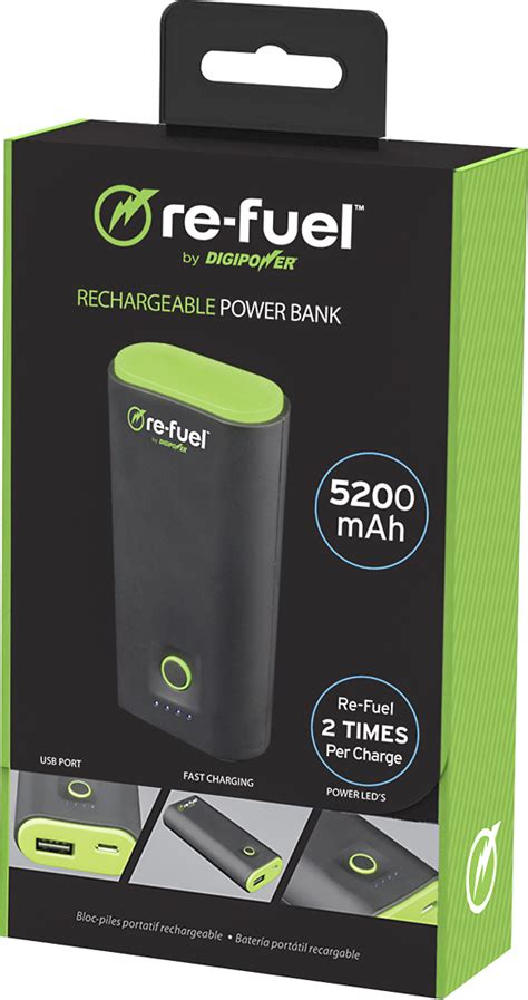 Best Buy Digipower Re Fuel Portable Lithium Ion Charger 5200 MAh Black