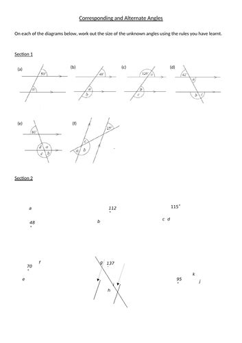 corresponding and alternate angles angles in parallel lines full lesson teaching resources