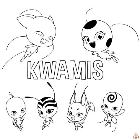 Free Kwami Miraculous Ladybug Coloring Pages GBcoloring
