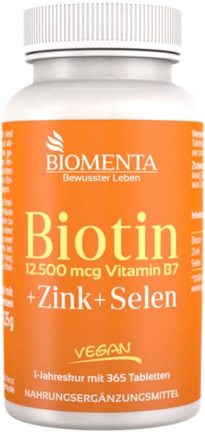 BIOMENTA Biotin 365 Vegane Hochdosierte Tabletten Mit 12 500 Mcg