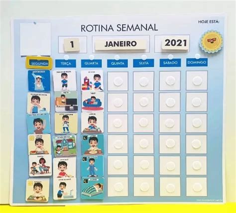 Autismo Quadro De Rotina Vertical 50 Pc Mebuscar Brasil