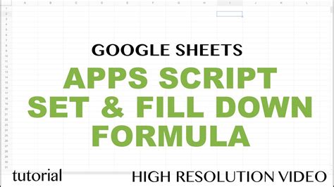 Google Sheets Apps Script Fill Down Formula Set A Fromula Copy