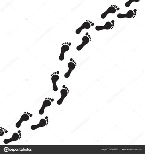 Footprint Path Vector Illustration Isolated White Background Stock