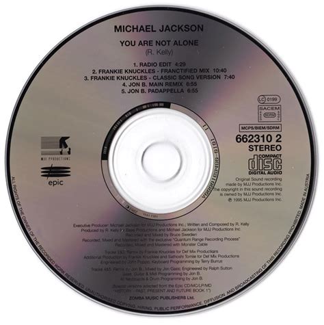 MICHAEL JACKSON You Are Not Alone CD 5 Songs 33 Minutes The King Of