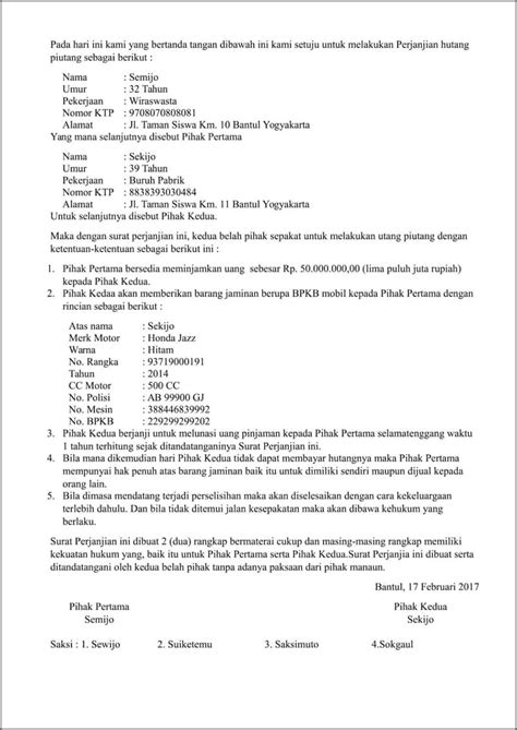 Contoh Surat Pernyataan Pembayaran Piutang Surat Permohonan Desa