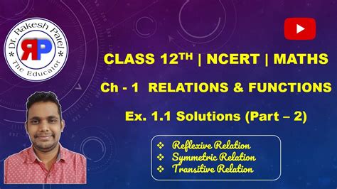ncert class 12 chapter 1 relations and functions ex 1 1 solutions part 2 youtube