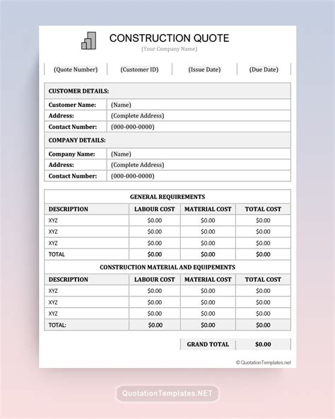 44 Construction Work Quotation Templates Google Docs Google Sheets