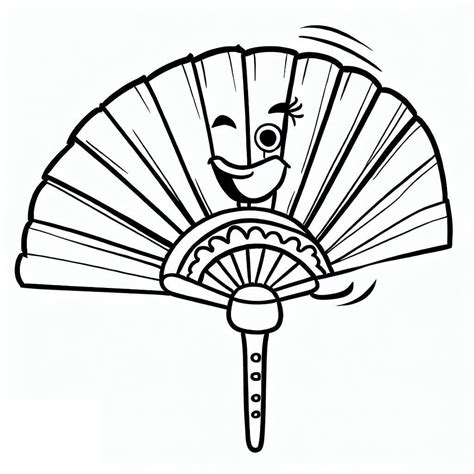 Dibujos De Abanico De Dibujos Animados Para Colorear Para Colorear