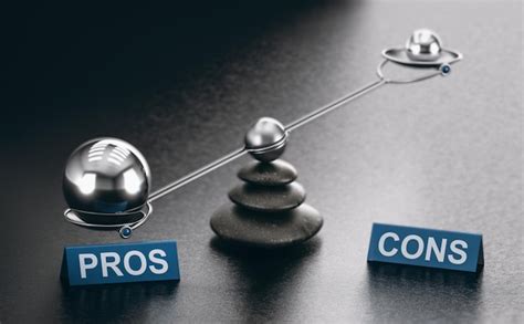 Ilustração 3d de uma escala as palavras prós e contras sobre um