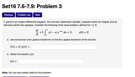 solved in an integro differential equation the unknown