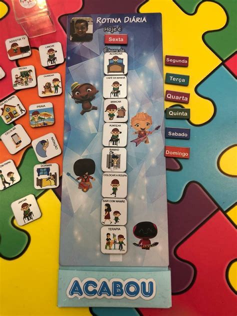 Autismo Quadro De Rotina Diária Vertical 25 Cards