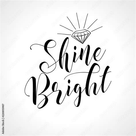 Shine Bright Like A Diamond Funny Vector Text Quotes Lettering